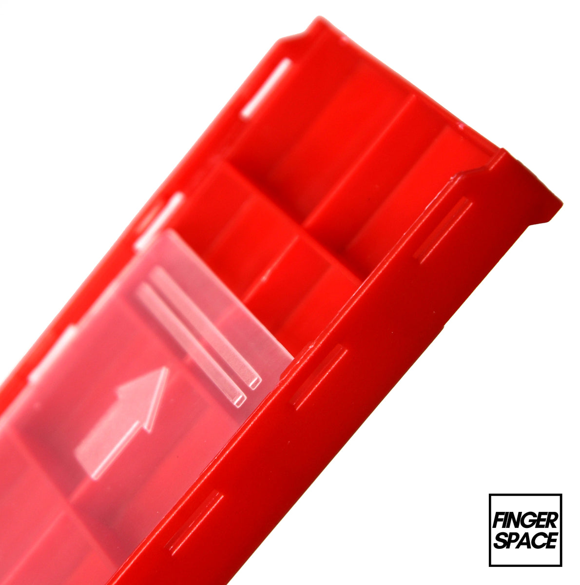 5-Pack of Red "Space Cases" - Modular Stacking Storage Boxes – Finger Space