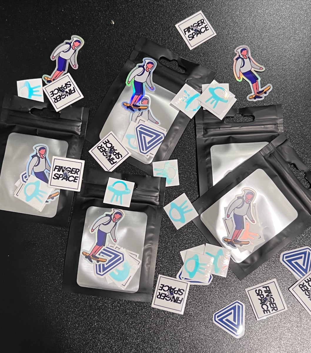 Mixed Finger Space Sticker Pack for Fingerboarders